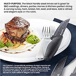 Granitestone Nutriblade 6-Piece Steak Knives with Comfortable Handles, Stainless Steel Serrated Blades – Dishwasher-safe and Rust-proof Steak Knife For Home and Restaurant Use As Seen On TV