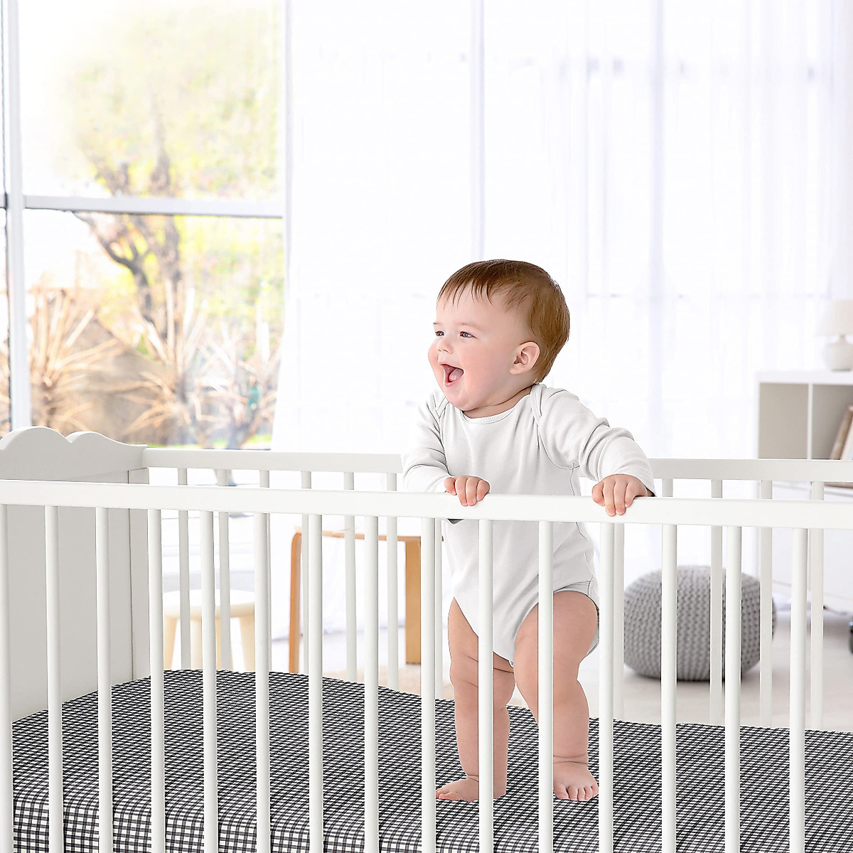 Polka Dot Ladybug Fitted Crib Sheet for Baby and Toddler Bedding Sets by Sweet Jojo Designs - Gingham Print