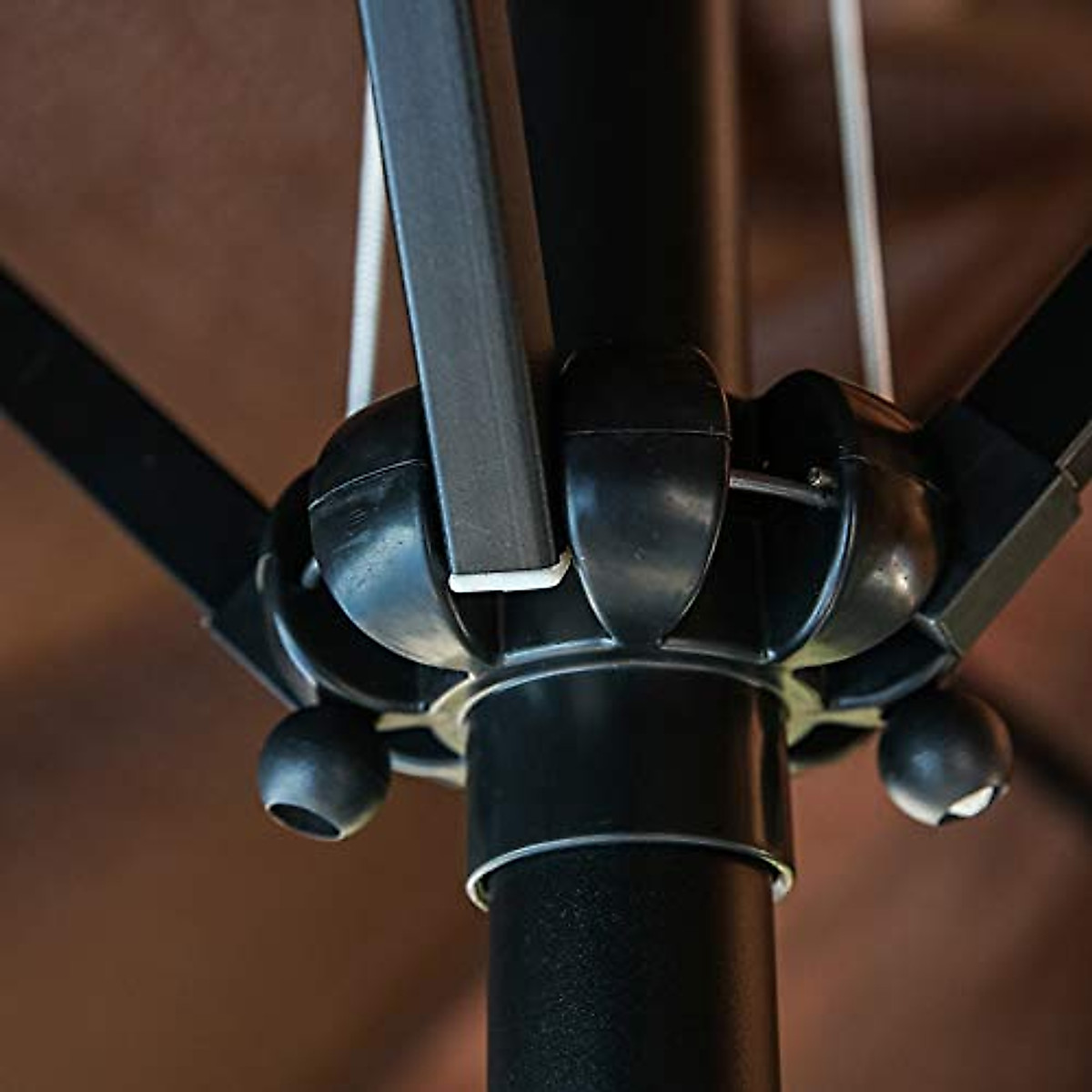 LOKATSE HOME 15 Ft Twin Patio Umbrella Double Sided Outdoor Sunshade Canopy with Crank for Garden Table Market Beach Shade Outside Deck or Pool, Brown