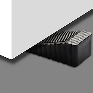 Premium Door Stop Wedge, Rubber Door Stopper, Black 2 Pack, Applicable to 0.3" - 1"