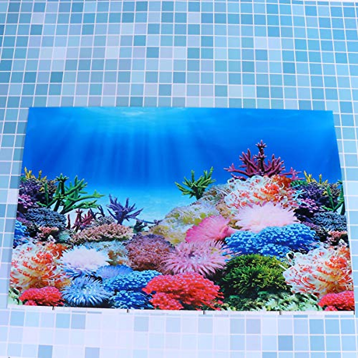 balacoo Fish Tank Background Fish Tank 10 Gallon Aquarium Background Sticker 3D Double- Sided Durable Wallpaper Fish Tank Backdrop Decorative Pictures 3D Aquarium Background 3D Aquarium Background