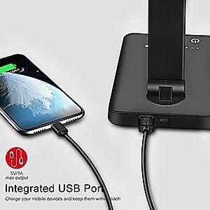 AFROG 8-in-1 4th Gen Multifunctional LED Desk Lamp with 10W Fast Wireless Charger,USB Charging Port,1200Lux Super Bright,5 Lighting Mode,7 Brightness，40 Min Timer,Night Light Function,5000K