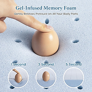 FP Flexpedic 2 Inch Twin Size Memory Foam Mattress Topper, Gel Cooling Bed Topper, Ventilated Design Soft Mattress Pad, Plush Feel, CertiPUR-US Certified, Purple