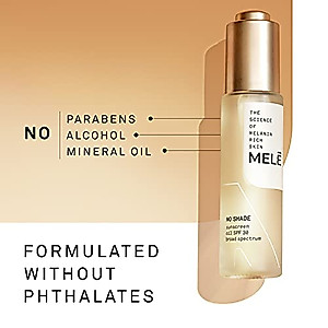 MELE Sunscreen Oil For UV Protection No Shade SPF 30 Blends In Without a Trace 1 oz, White