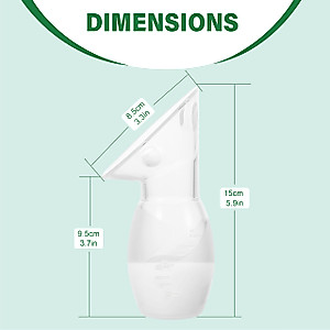 Amplim Gen 2 Manual Breast Pump/Collector for Breastfeeding with Stopper (2-Pack 4 oz/100ml) Food Grade Silicone BPA PVC and Phthalate Free (Blue + Green)