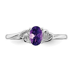 IceCarats 925 Sterling Silver Purple Amethyst February Birthstone Ring