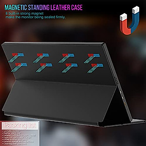 Bimawen 18.5 inch Portable Monitor Ultra Slim - 100% sRGB 1080p CNC Frame, Compatible with USB 3.0 Phone Computers and Gaming Devices