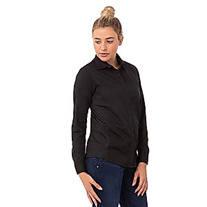 Chef Works Women's Shelby Zip Front Shirt, Black, Small