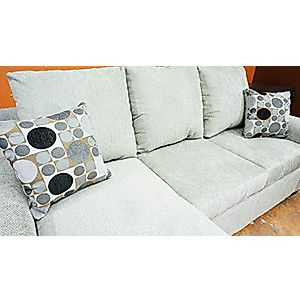 A&A Furniture Contemporary Gray Sofa Chaise