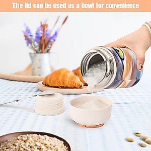 CUPADA Pretty Kitten Cute Food Jar, Lovely Cats Pets Insulated Hot Food Jars Vacuum 17OZ with Folding Spoon for Work Trip Picnic Camping