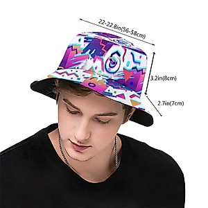 Retro 1980's 80s Vintage 1990's 90s Bucket Hat Fishing Hats Summer Travel Beach Sun Uv Protection Packable Fisherman Cap for Men Women Teens