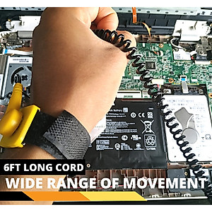 Safe ESD Anti Static Wrist Strap Band Long Earthing Wristband Grounding Bracelet for ESD Mat Computer PC Building Electronics Repair Ground wire cord with Metal Alligator Clip By DREMINOVA