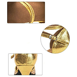 iCKER Womens Latin Dance Shoes Heeled Ballroom Salsa Tango Party Sequin Dance Shoes Gold 8