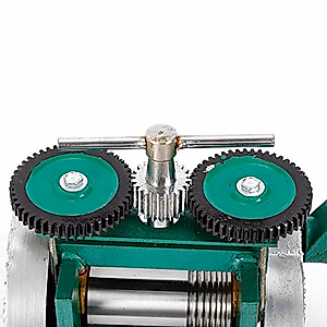 Stainless Alloy Manual Rolling Mill Machine Assembled Jewelry Metal Wire Reducing Thickness Press 85mm Tablett Green Jewelry DIY Tool