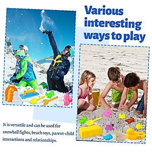 JMUQ 50pcs Snowball Maker Snow Toys for Outdoor Winter Fun Includes Heart Shaped Rabbit and Duck Snowball Makers,Gnome and Dinosaur Snow Molds and a Snowman Decorating Kit for Toddlers and Adults