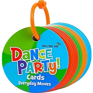 MOLLYBEE KIDS Preschool Dance Party Cards Everyday Moves, Gifts for Ages 3+, Toddler Travel Game and Activity