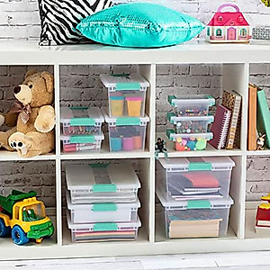 Sterilite Deep Clear Plastic Stackable Storage Container Bin Box Tote with Clear Latching Lid Organizing Solution for Home & Classroom, 16 Pack