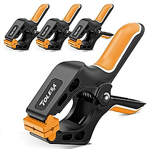 TOLESA Heavy Duty Spring Clamps 7 Inch - 4PCS Large Wood Clamps with Powerful Clamping Force 30 Lbs - Deep Throat Clamps for Woodworking Wood Gluing Photography Backdrop Tarp Pool Cover Holding