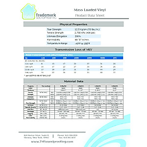 TMS Mass Loaded Vinyl, Soundproofing Material - 1Lb, MLV Acoustic Sound Barrier, 4' X 10' - 1/8 inch Thick (40 Square Feet)