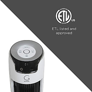 Genesis Powerful 43 Inch Oscillating Tower Fan with Max Air Quiet Technology and Remote, White (G5TOWERFAN)