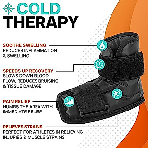 Foot & Ankle Pain Relief Hot/Cold Gel Wrap - Effectively Relieve Foot and Ankle Aches & Pains Using Compression Gel Ankle Ice Pack Wrap - Heated or Cooled, Targets All Areas of Ankle & Foot - Large