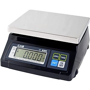 CAS SW-RS (10LB) SW-1RS Series POS Interface Portion Control Scale, 10 Lbs Capacity, Stainless Steel Platter, Soft Touch Tactile Keyboard, Lb/g/kg/oz Switchable, Easy to Read 1 Inch LCD Display