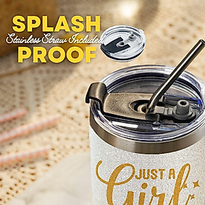 Onebttl Duck Gifts - Glitter 20oz Coffee Mug Tumbler for Girls & Birthday Occasions