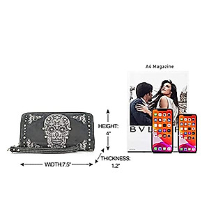 Montana West Leather Tote Bag Sugar Skull Handbag Shoulder Bag For Women ABZ-G012WBK