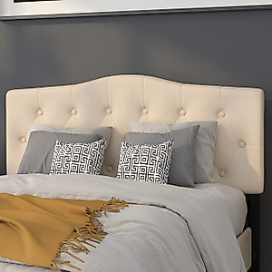Flash Furniture Cambridge Tufted Upholstered Full Size Headboard in Beige Fabric