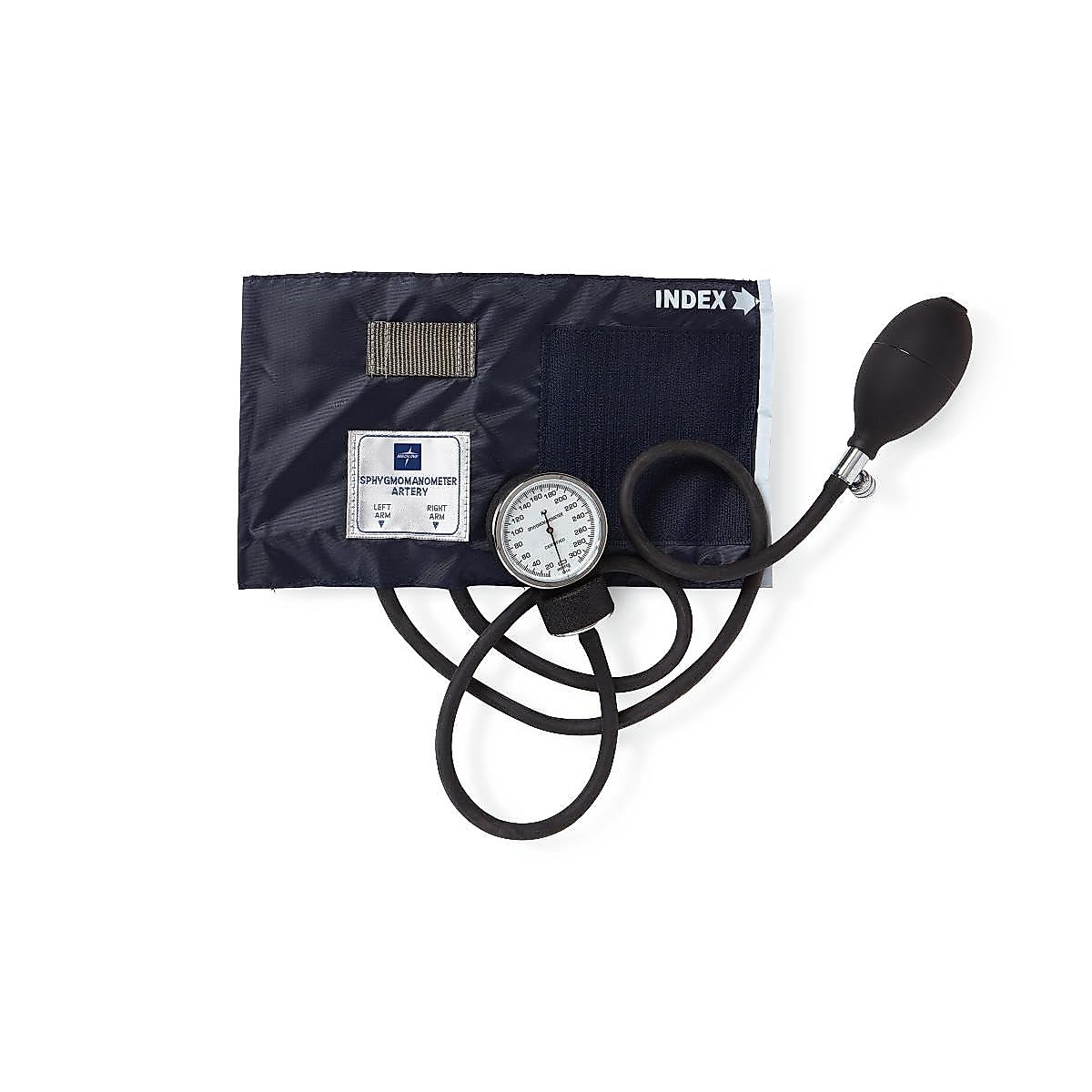 Medline PVC Handheld Aneroid Sphygmomanometer, Accurate Readings, Navy, Adult Blood Pressure Cuff