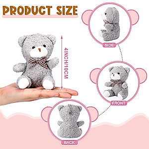 Wettarn 20 Pcs Mini Bears 4 Inch Mini Stuffed Animal Bulk Furry Bear Keychain Plush Cuddly Bear Doll for Boys Girls Birthday Present Stuffers Baby Shower Wedding Party Favors Graduation Decor Gifts