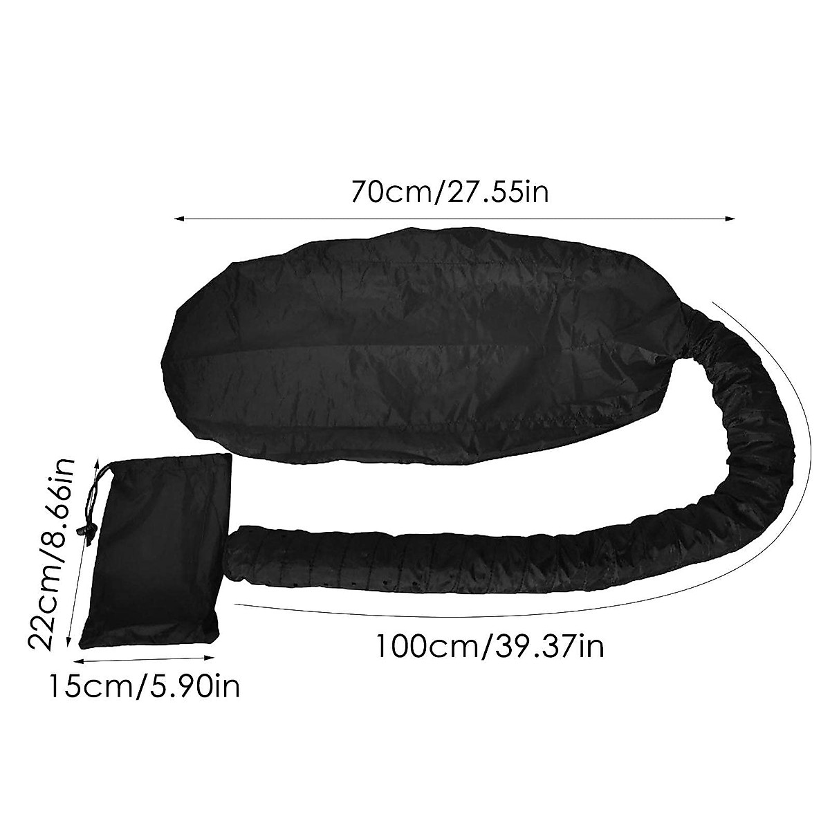 WKshuFT Portable Hair Dryer Cap- Relax, Speeds Up Drying Time at Home, Easy to Use for Styling, Curling and Deep Conditioning - Soft, Adjustable, Fits to All Small or Big Heads, Rollers(Black)