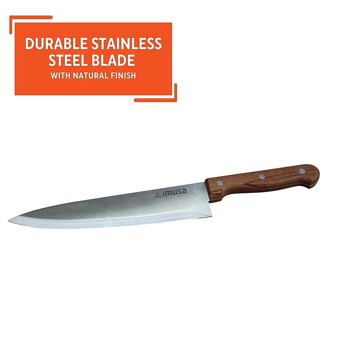 Imusa Knife, 8 Inches, Silver/Wood