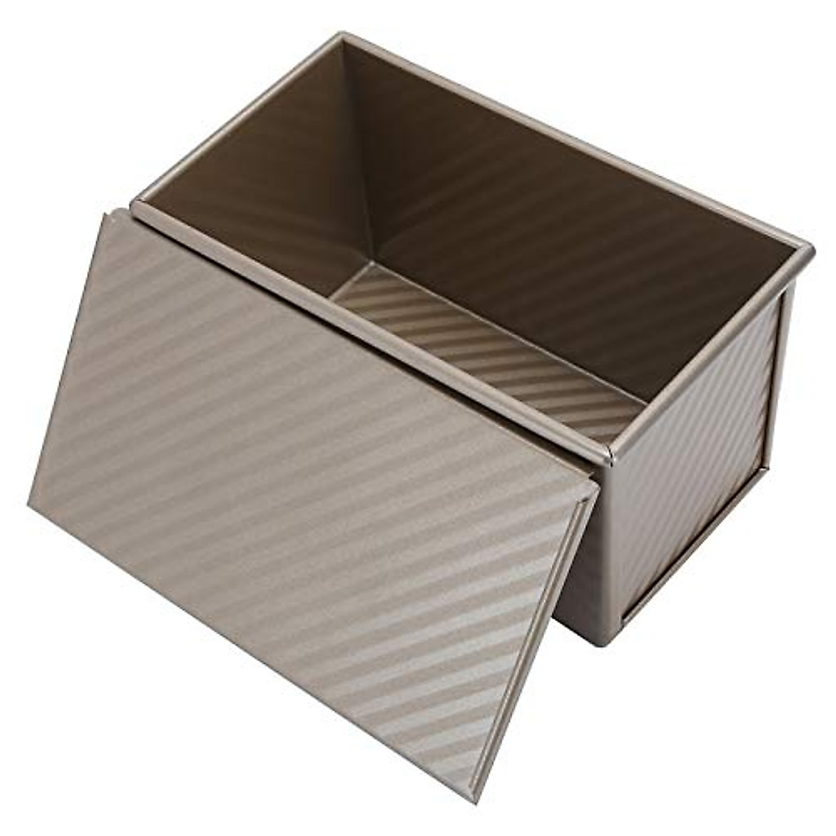 LIULDASHUN Bread Mold, Gold Aluminium Alloy Non Stick Baking Mold With Sliding Cover, Bread Meatloaf Homemade Cakes Baking Bread Pan Kitchen Supplies