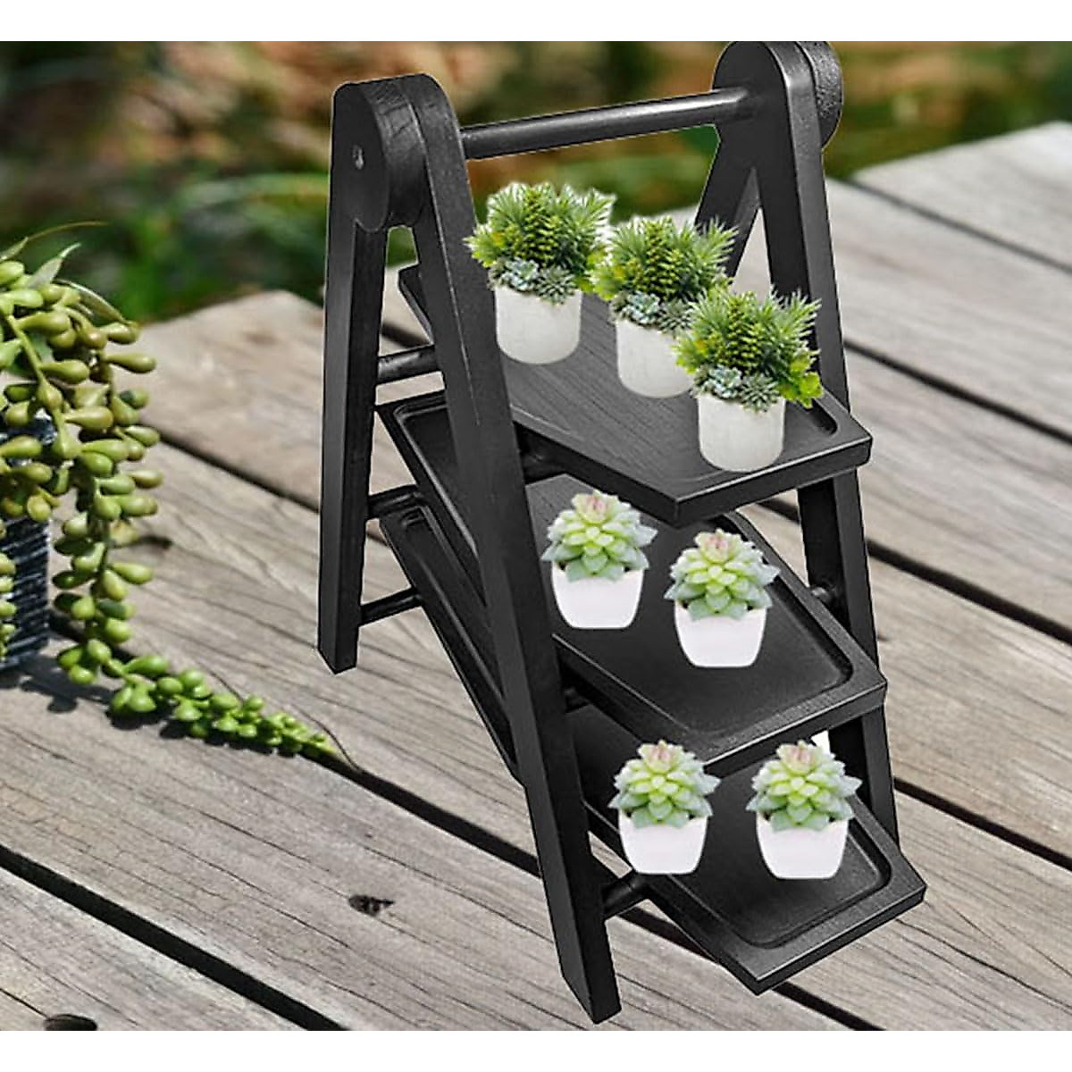 Gothic Home Decor - Wooden Black 3 Tiered Coffin Tray for Goth Kitchen Veggies Fruits, Goth Party Wedding Dessert Cupcake Stand, Afternoon Tea Coffin Shelf