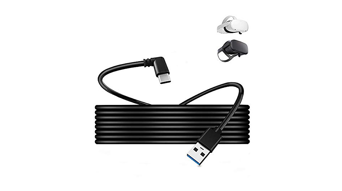 W WDX VR Link Cable 16FT for Quest 2 & PC Steam VR | High-Speed Data