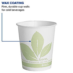 SOLO R53BB-JD110 Treated Paper Water/Refill Cup, 5 oz. Capacity, 2.5" x 2.8", Bare (Case of 3,000)