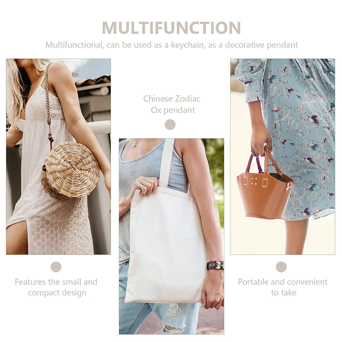 ARTIBETTER Music Lover Gift 3Pcs Djembe Drum Keychain Congo African Wood Drum Goblet Keyring Pendant Car Key Holder Backpack Bag Hanging Ornament for Souvenir Gift Mini African Drum