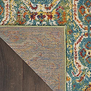 Nourison Allur Persian Turquoise Multicolor 2'3" x 7'6" Area -Rug, Easy -Cleaning, Non Shedding, Bed Room, Living Room, Dining Room, Kitchen (2x8)