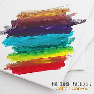 Glokers Paint Canvas Panels Set - 24 Primed Art Canvases for Painting - 11x14, 9x12, 8x10, 5x7 - White Cotton Blank Canvas Board Great for Wet or Dry Media, Acrylic, Oil, Gouache & Tempera