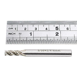 AUTOTOOLHOME 3/16" X 1/4" HSS 4 Flutes Straight End Mill Milling Cutter Pack of 2
