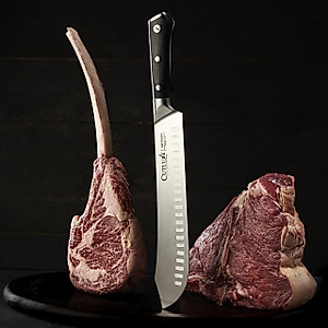 Cutluxe Butchers Knife Set – Cimeter and Bullnose Butcher Breaking Knives – Forged High Carbon German Steel – Full Tang & Razor Sharp – Ergonomic Handle Design – Artisan Series