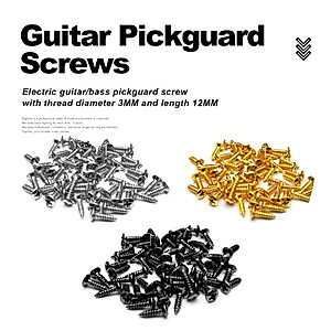 MAXCHEER 150Pack Guitar & Bass Pickguard Screws for Strat & Tele (Mixed Color 150 Pack)