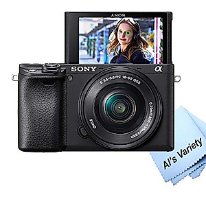 Sony Alpha a6400 Mirrorless Digital Camera with 16-50mm Lens + 32GB Card, Tripod, Case, and More (18pc Bundle)