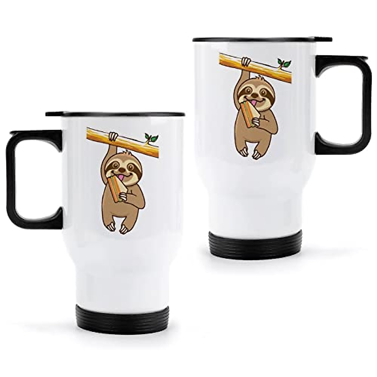 Sloth Loves Sandwich 14 Oz Travel Coffee Mug Stainless Steel Vacuum Insulated Cup with Lid