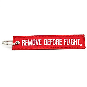 Rotary13B1 Remove Before Flight Key Chain - Red/White 1pc