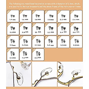 Acxico 500Pcs/Set Screws Kit Nuts Nose Pad Optical Repair Tool Assorted Kit Set for Eyeglass Sunglasses
