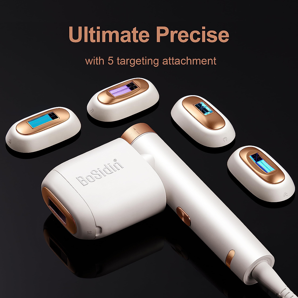 BoSidin Pro Permanent Hair Removal Device, Precision for Facial Peach Fuzz, Underarms, Bikini Line and Legs (White)