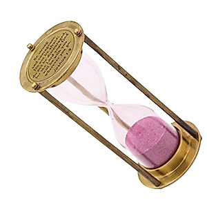 Brass Hour Glass with Religious Quotes, Unique Sandglass for Son, Grandson, Daughter, Father, Mother, Husband, and Some one You Love. (Old Brass Joshua 1:9 Black)