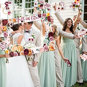 Fall Bridal Shower Decorations, Fall in Love Bridal Shower Photo Booth Props Fall in Love Photo Frame and Wedding Photo Booth Props for Fall Theme Bride to Be Bachelorette Engagement Wedding Decor